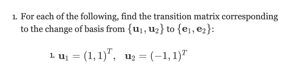 Solved 1. For each of the following, find the transition | Chegg.com