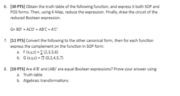 Solved 6. [30 PTS] Obtain the truth table of the following | Chegg.com