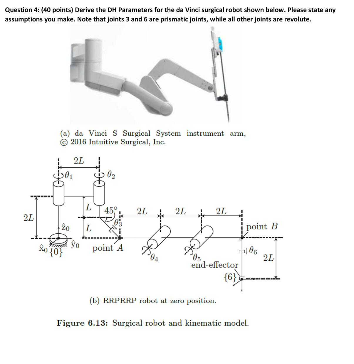 Solved by an EXPERT Question 4: (40 ﻿points) ﻿Derive the DH Parameters | Chegg.com