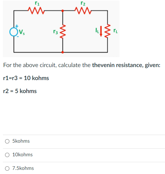 Solved 11 r2 w For the above circuit, calculate the thevenin | Chegg.com