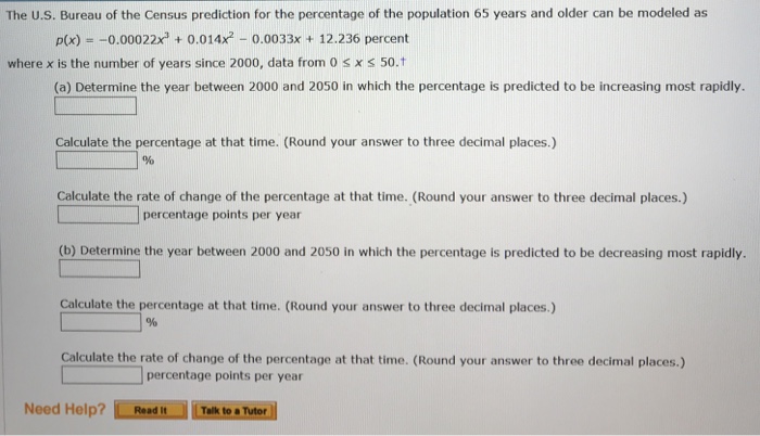 Solved The U.S. Bureau of the Census prediction for the | Chegg.com