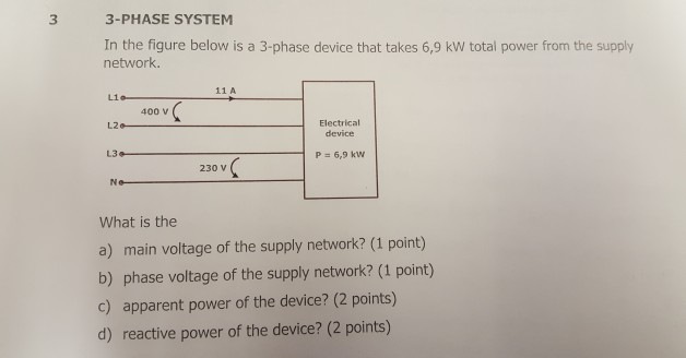 Solved 3-PHASE SYSTEM In the figure below is a 3-phase | Chegg.com