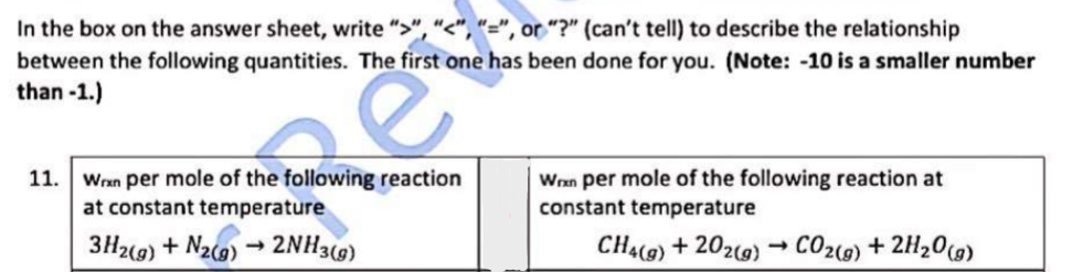 Solved In the box on the answer sheet, write " > ", "