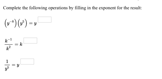 Solved Complete the following operations by filling in the | Chegg.com