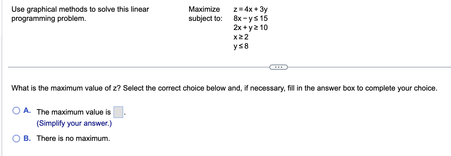Solved Use graphical methods to solve this linearprogramming | Chegg.com