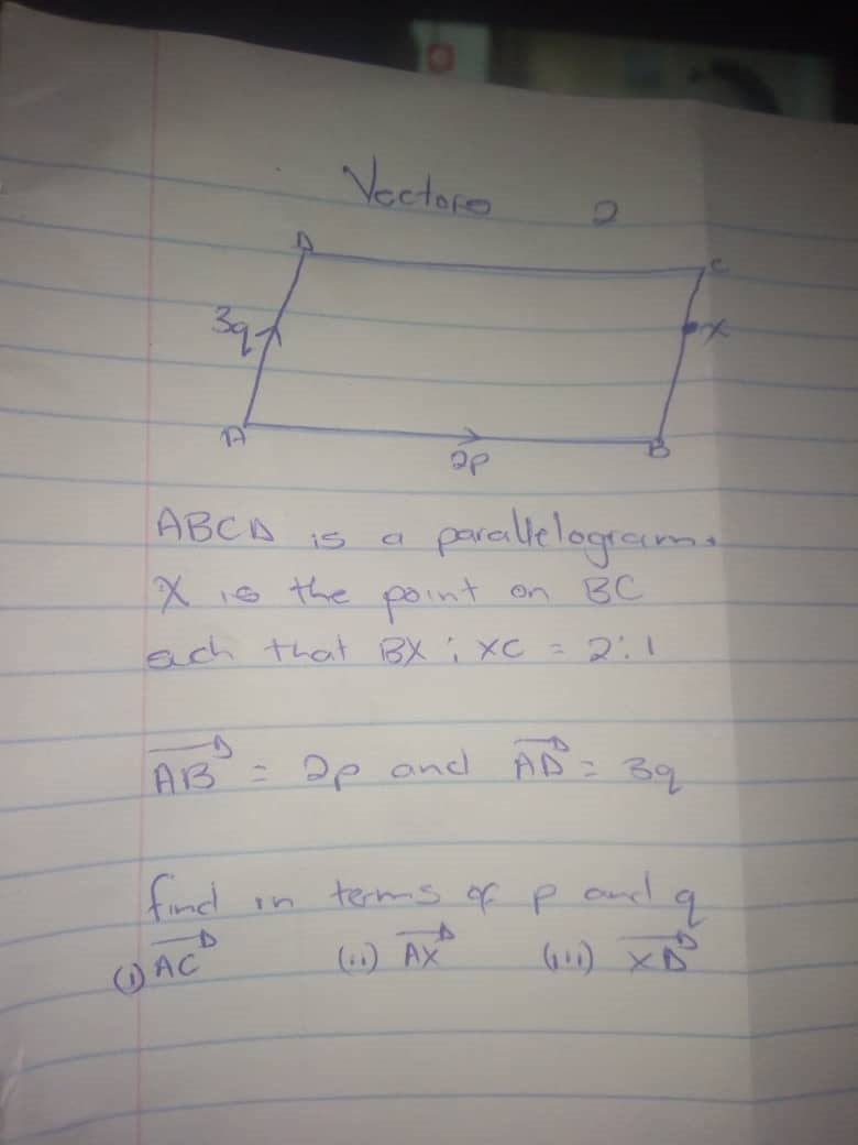 Solved ABCD is a parallelogram. X is the point on BC ach | Chegg.com