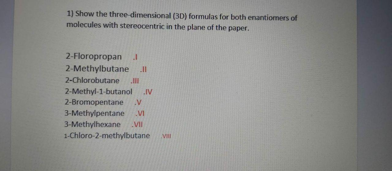 Solved 1) Show the three-dimensional (3D) formulas for both | Chegg.com