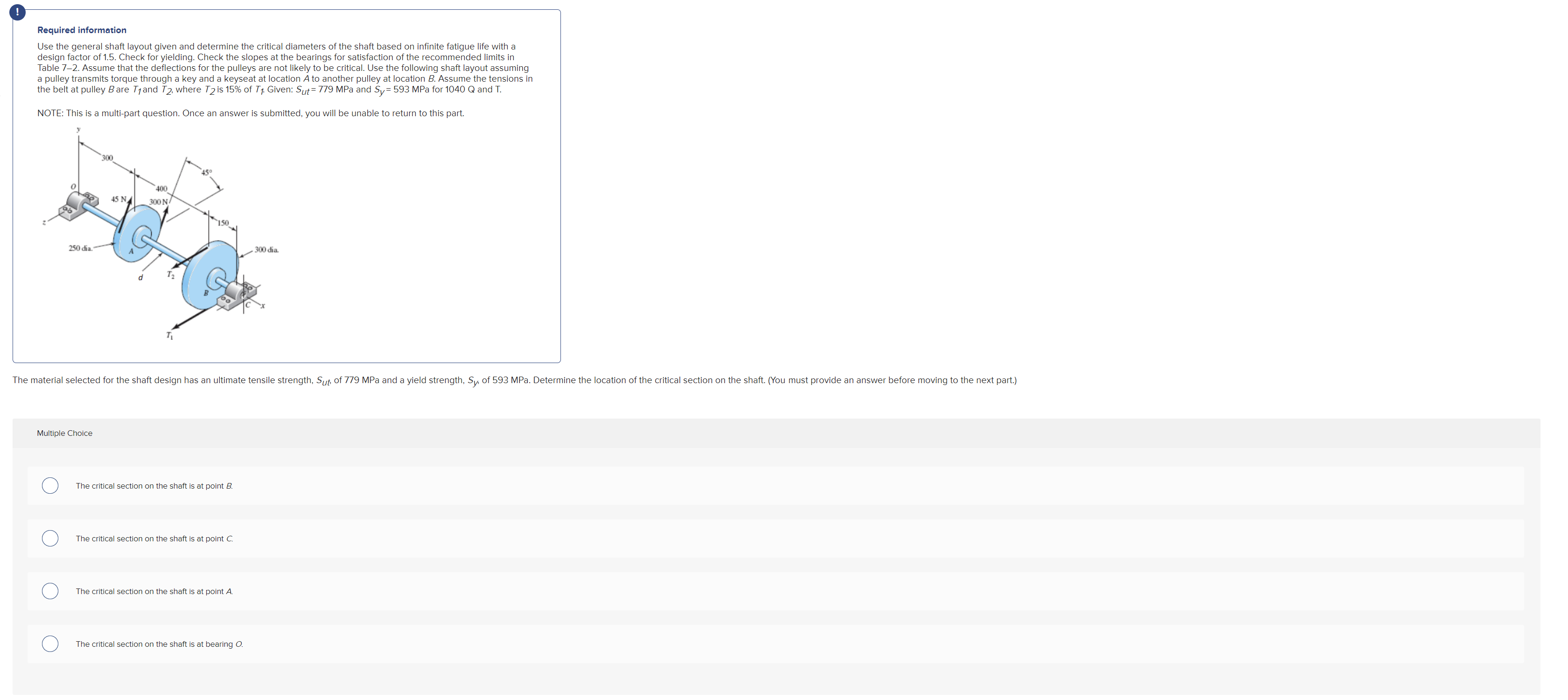 Solved (1)Required informationUse the general shaft layout | Chegg.com
