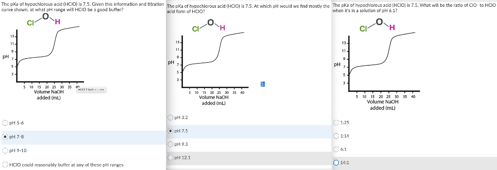 Solved The pka of hypochlorous acid (HCIOLIS 7. S. Given | Chegg.com
