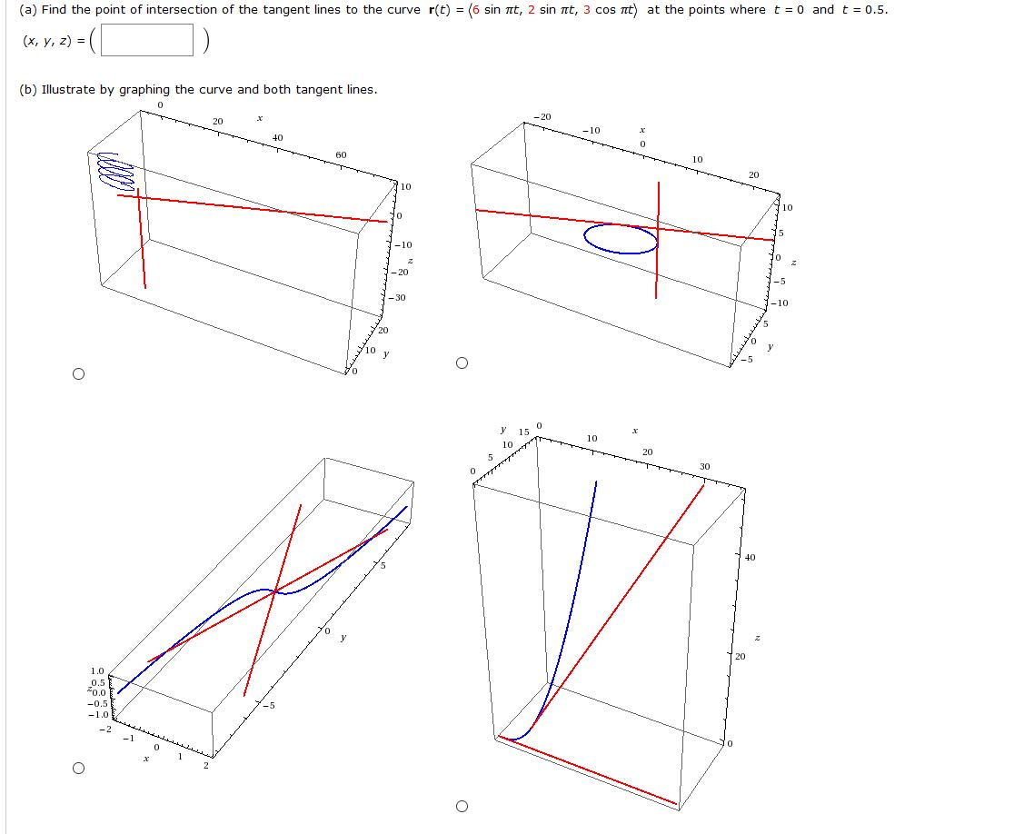 Solved (a) Find the point of intersection of the tangent | Chegg.com