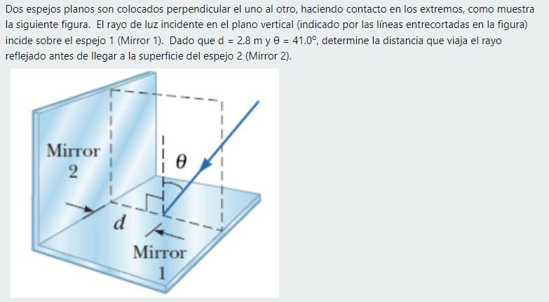 Solved Two flat mirrors are places perpendicular to one | Chegg.com