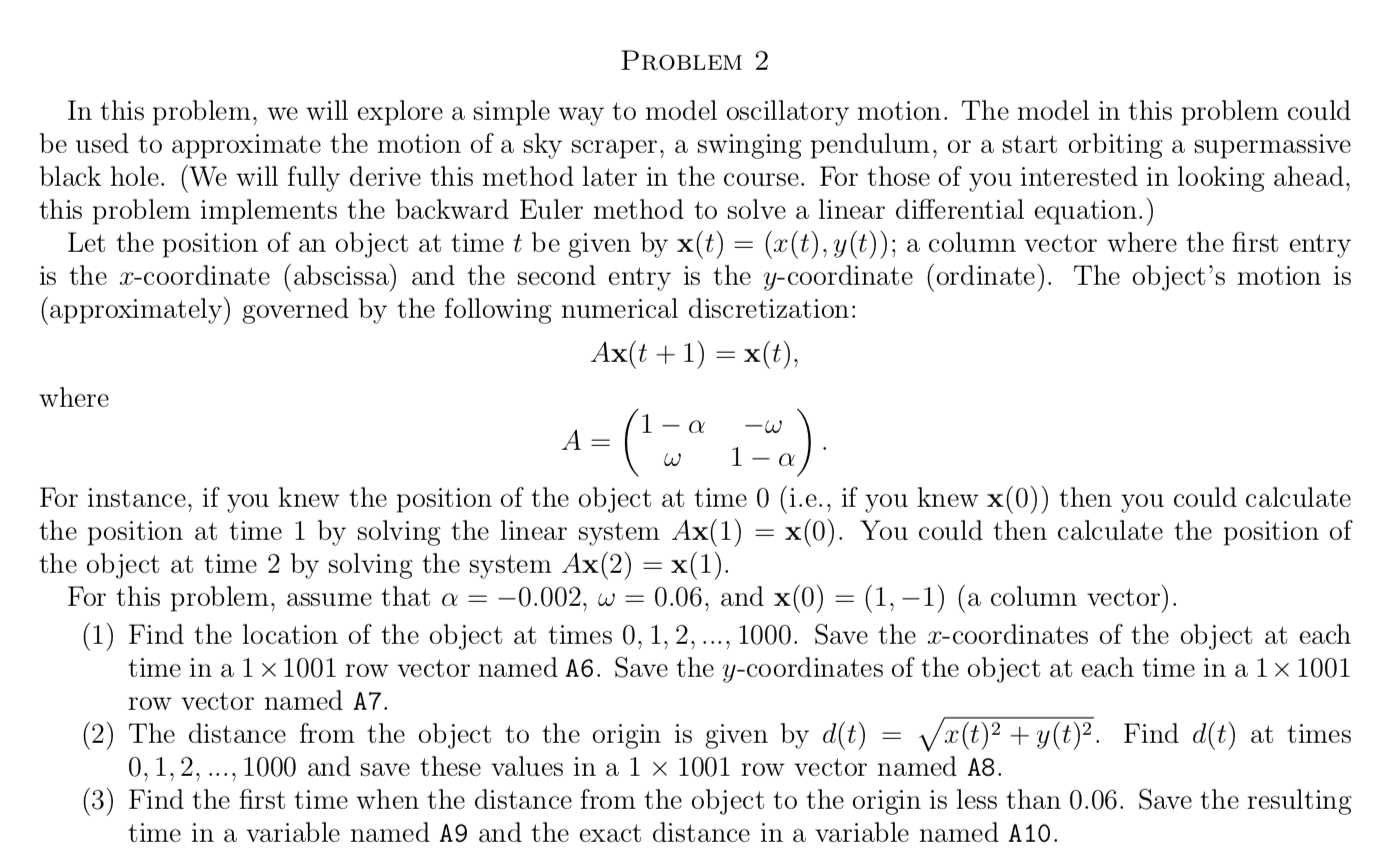 Solved PROBLEM 2 In this problem, we will explore a simple | Chegg.com