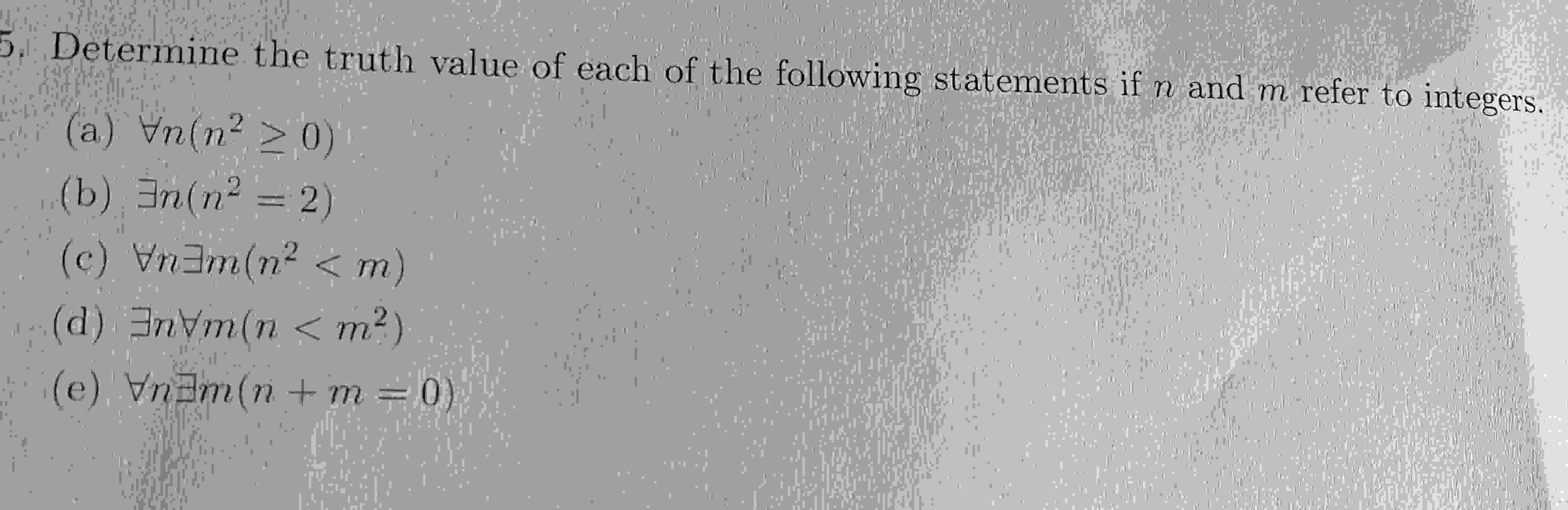 Solved Determine the truth value of each of the following | Chegg.com