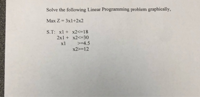 Solved Solve the following Linear Programming problem | Chegg.com