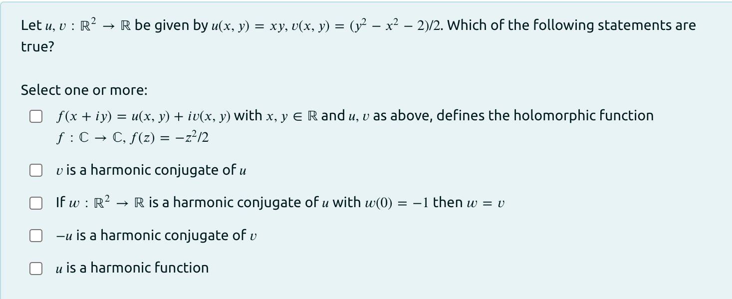 Solved Let u,v:R2→R be given by | Chegg.com