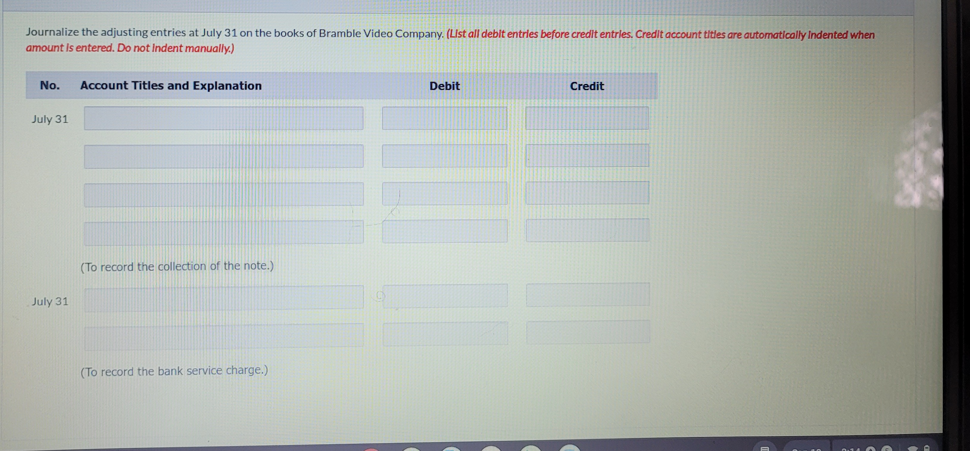 Solved Journalize the adjusting entries at July 31 on the | Chegg.com