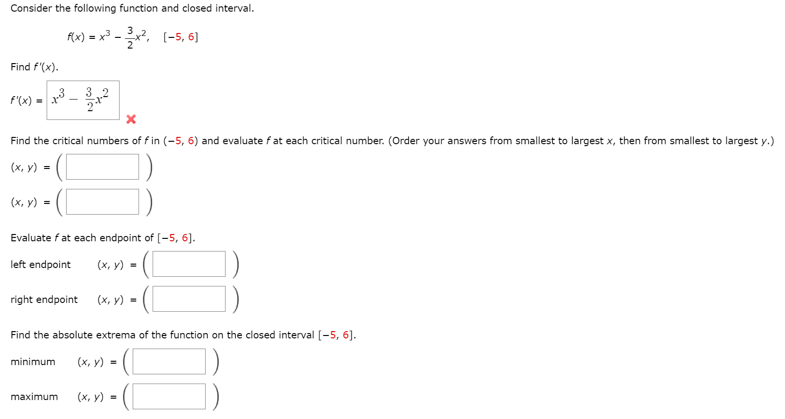 Solved Consider the following function and closed interval. | Chegg.com