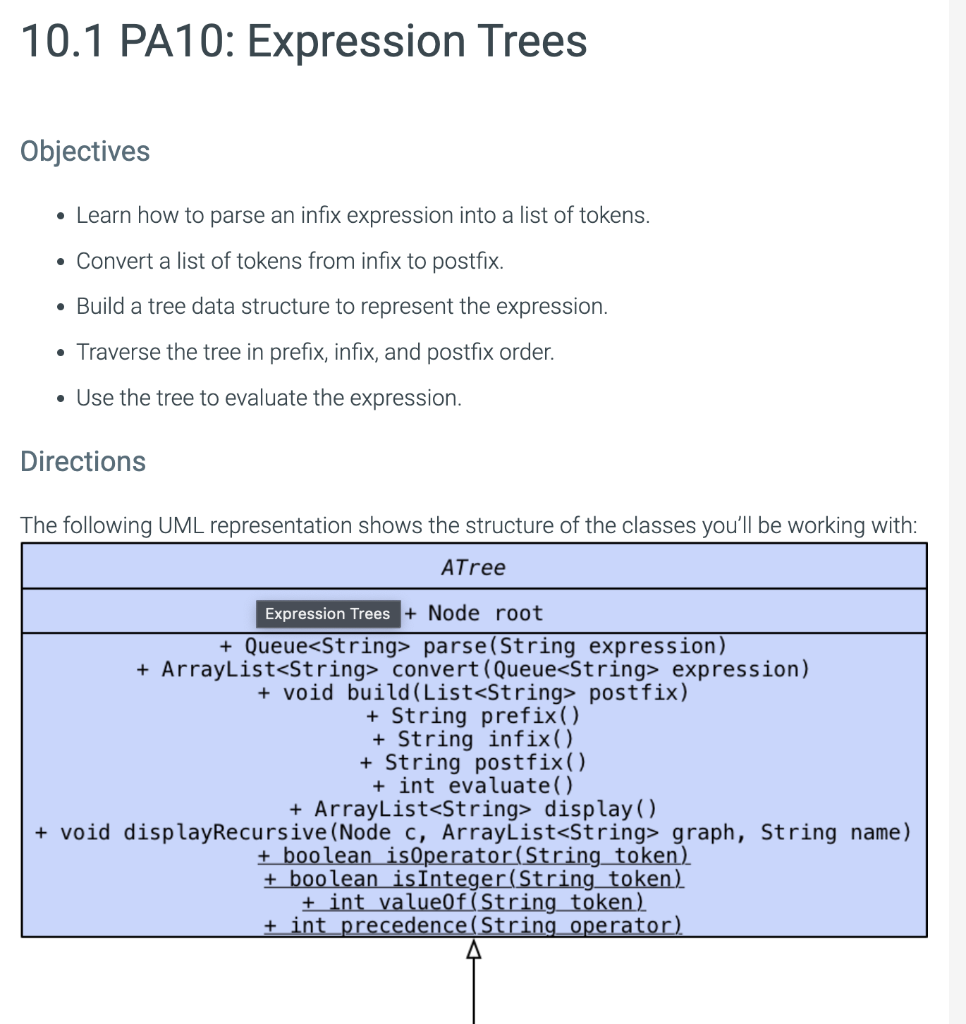 Solved Objectives - Learn how to parse an infix expression | Chegg.com
