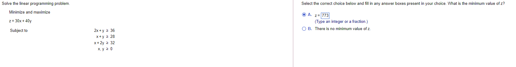 Solved Solve the linear programming problem. Select the | Chegg.com