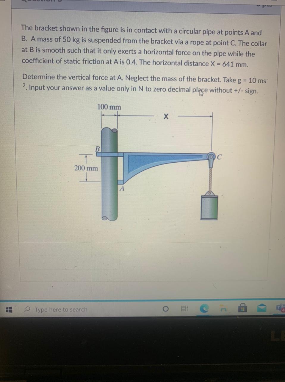 Solved The bracket shown in the figure is in contact with a | Chegg.com