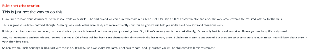 Bubble sort using recursion This is just not the way | Chegg.com