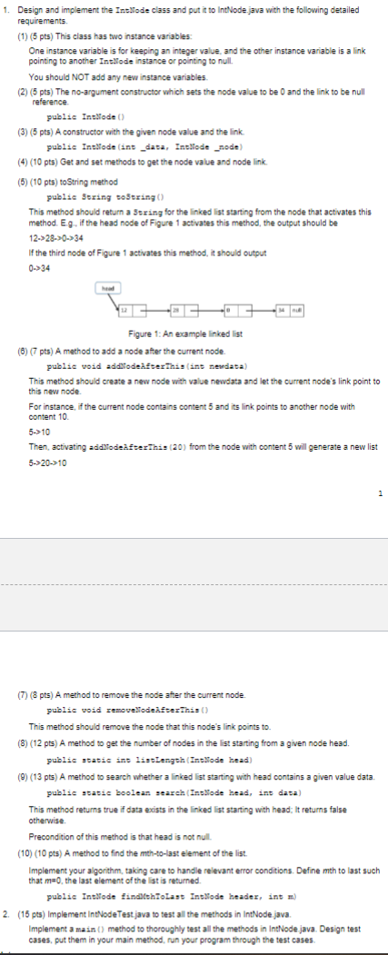 Solved 1. Design and implement the Incode class and put it | Chegg.com