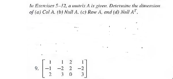Solved In Exercises 5-12, a matrix A is given. Determine the | Chegg.com