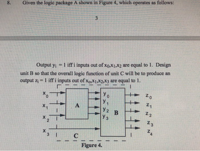 Solved 8. Given the logic package A shown in Figure 4, which | Chegg.com