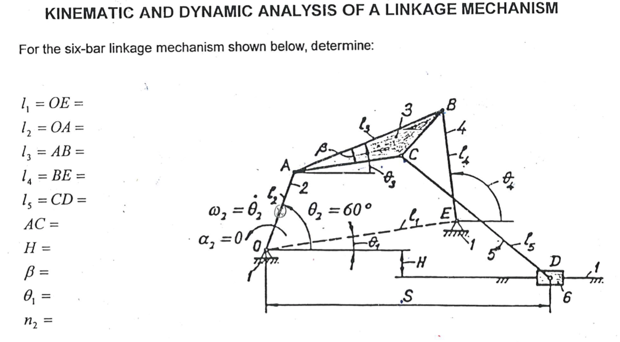 Solved KINEMATIC AND DYNAMIC ANALYSIS OF A LINKAGE MECHANISM | Chegg.com