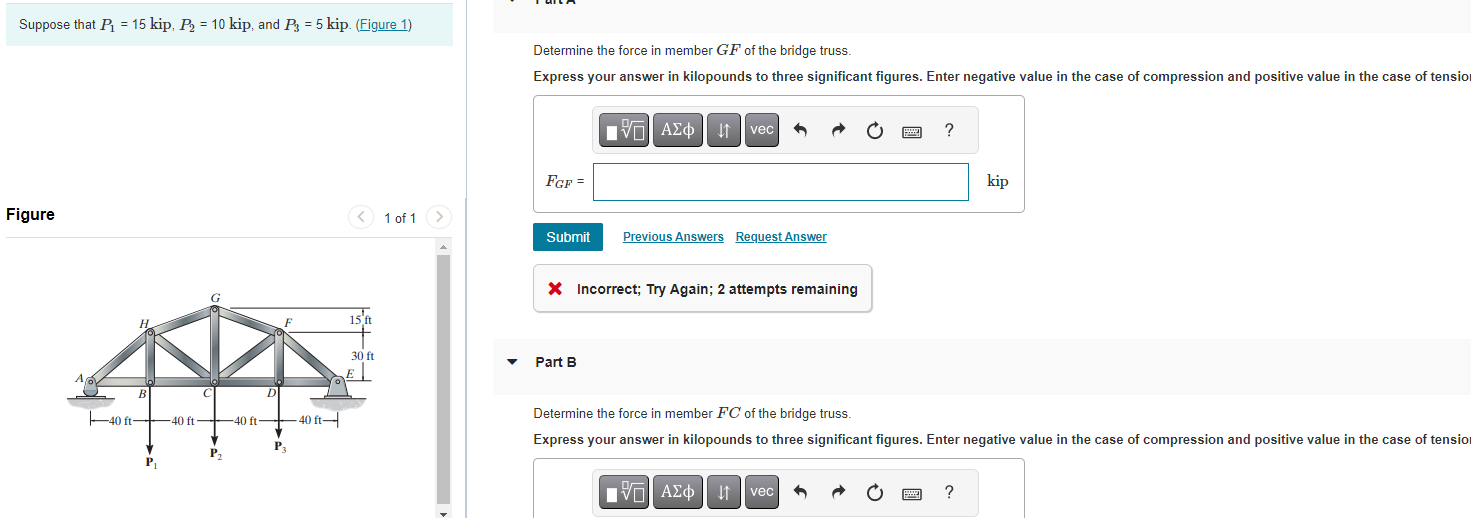 Solved Suppose that P1=15 kip, P2=10 kip, and P3=5 kip. | Chegg.com