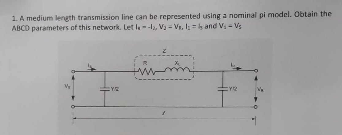1. A medium length transmission line can be | Chegg.com