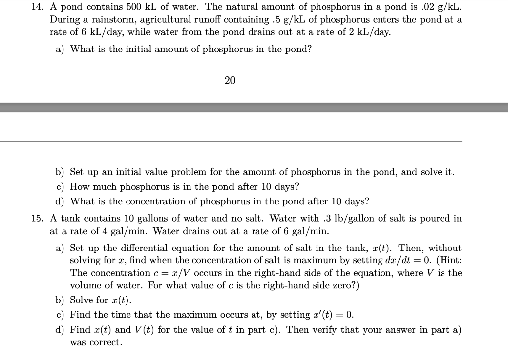 Solved Need help with 14. Final answers should be: a) | Chegg.com