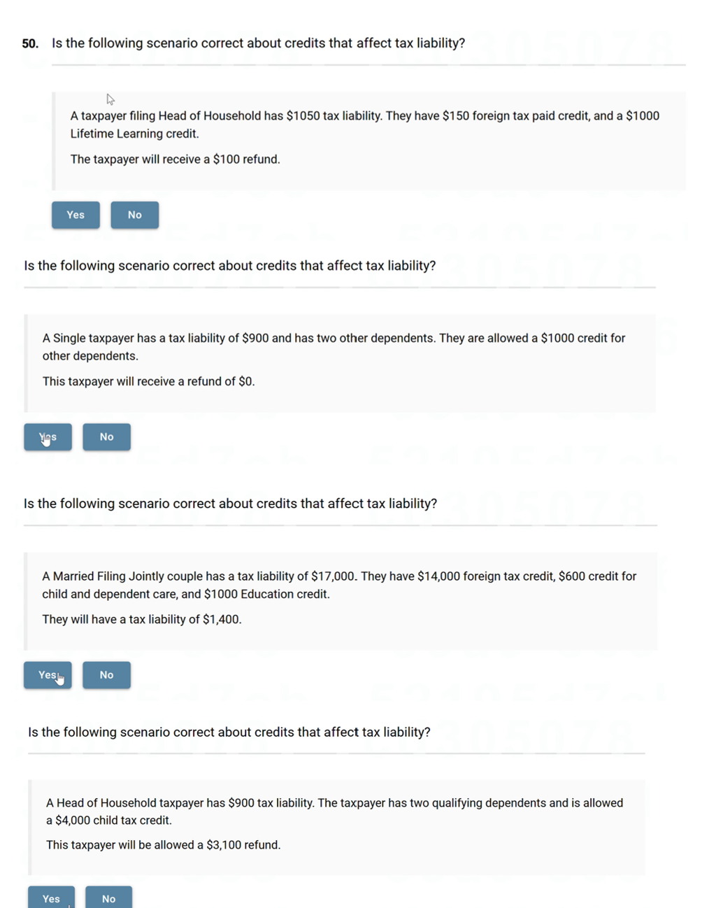 Solved 50. Is the following scenario correct about credits | Chegg.com
