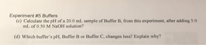Solved Buffers General observations Suggested Data Table | Chegg.com