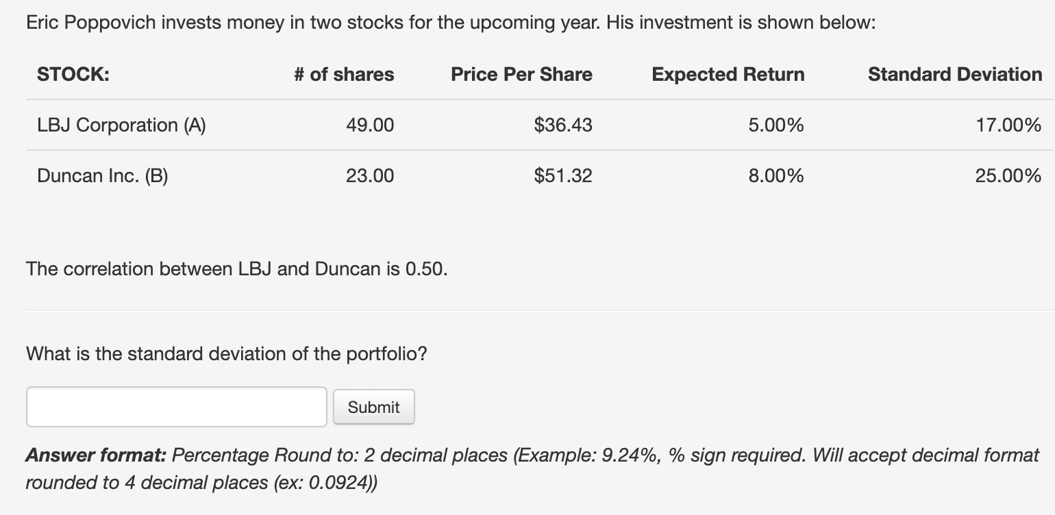 Solved The correlation between LBJ and Duncan is 0.50 . What | Chegg.com Solved The correlation between LBJ and Duncan is 0.50 . What | Chegg.com