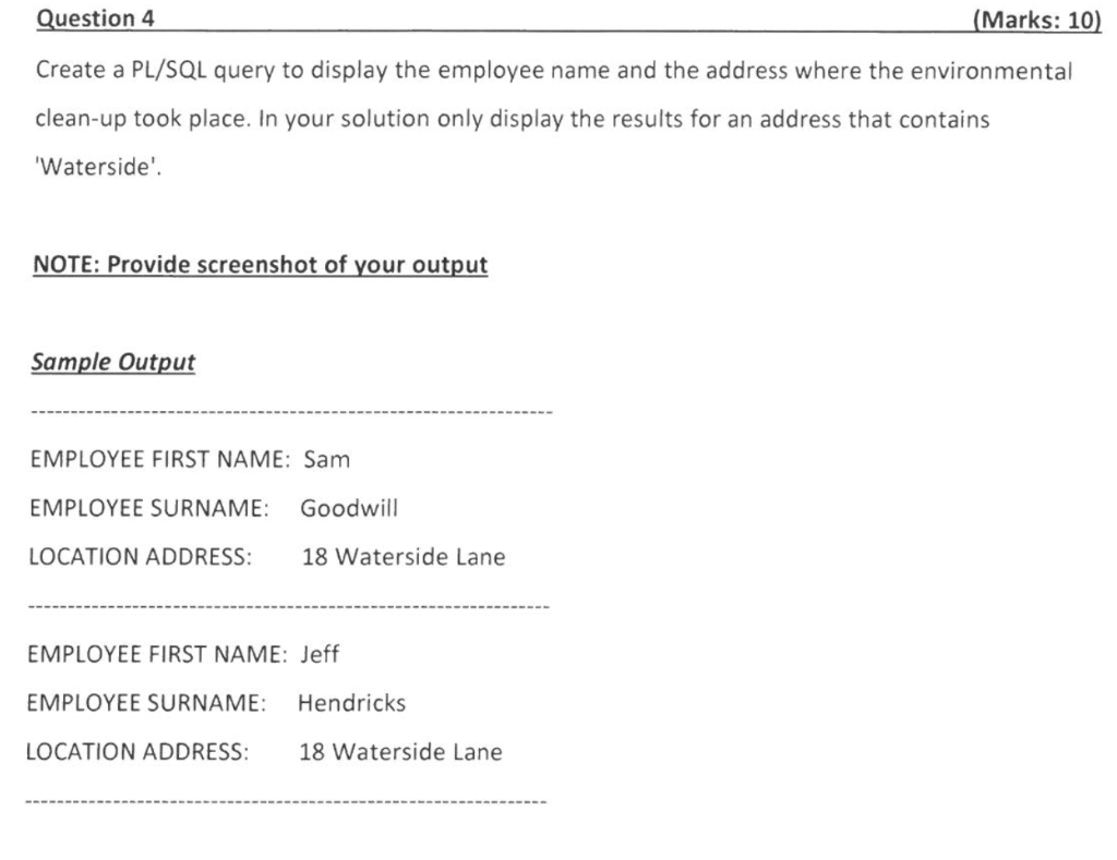 Solved EMPLOYEES (EMPLOYEE_ID, FIRST_NAME, SURNAME, EMAIL) | Chegg.com