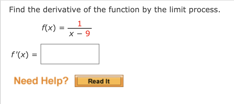 Solved Find the derivative of the function by the limit | Chegg.com