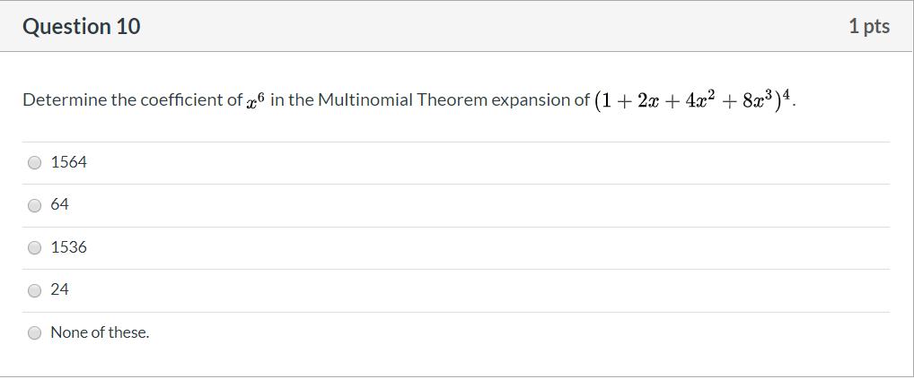 Solved Determine the coefficient of x^6 in the multinomial | Chegg.com