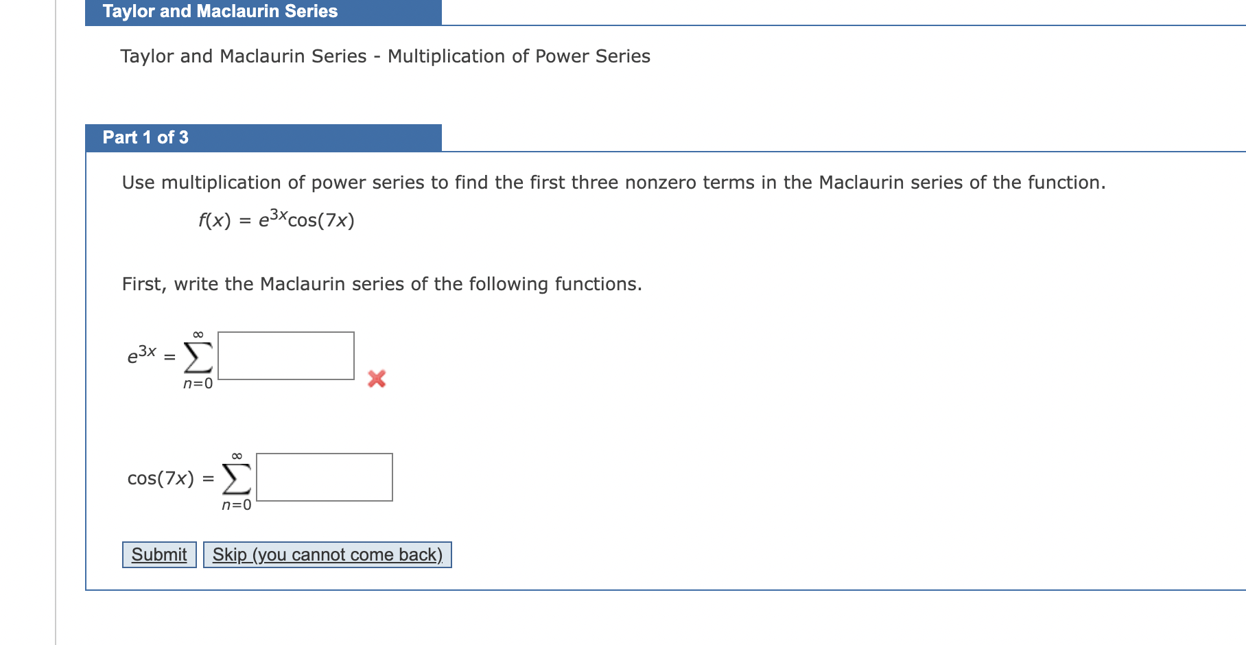 Solved Taylor and Maclaurin Series Taylor and Maclaurin | Chegg.com