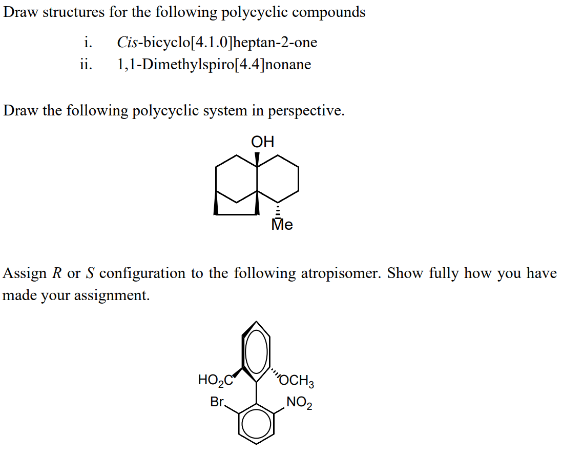 Solved Draw structures for the following polycyclic | Chegg.com