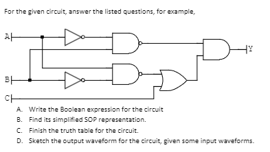 Solved For the given circuit, answer the listed questions, | Chegg.com