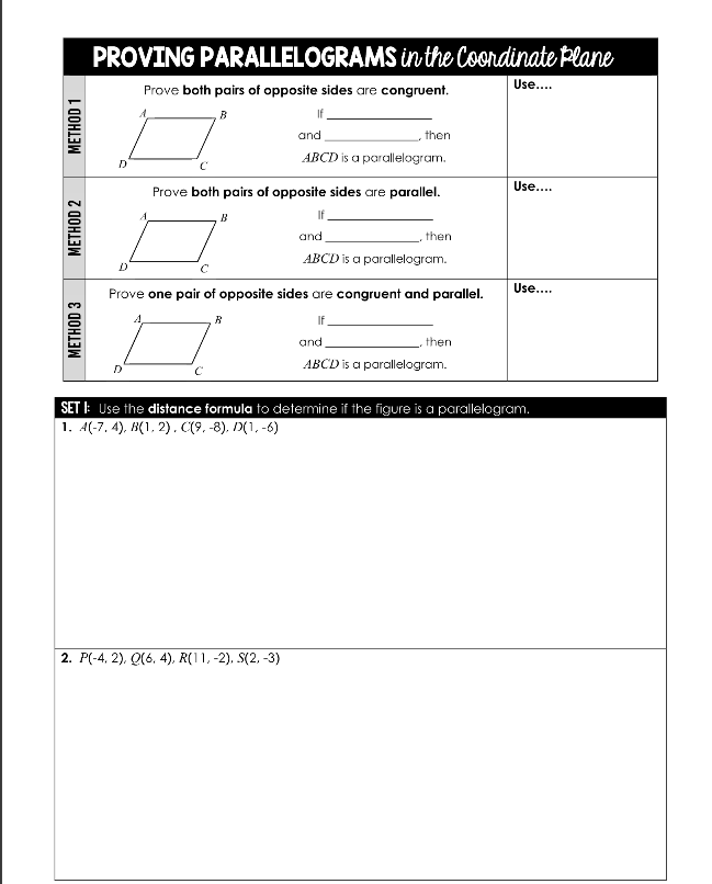Solved PROVING PARALLELOGRAMS in the Coordinate Plane Prove | Chegg.com