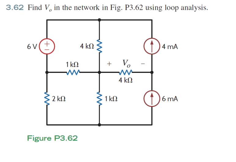 Solved 3.62 Find V, in the network in Fig. P3.62 using loop | Chegg.com