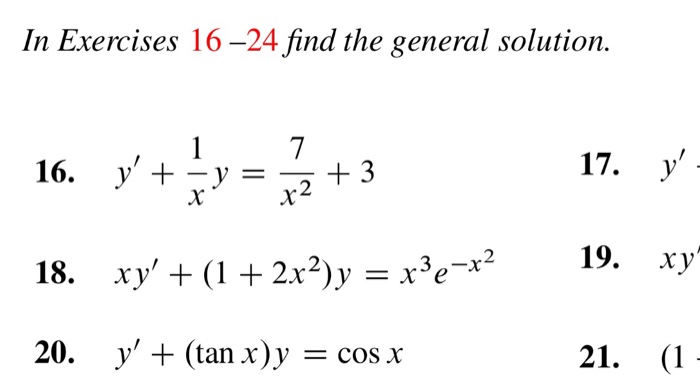 Solved In Exercises 16 -24 find the general solution. 16. | Chegg.com