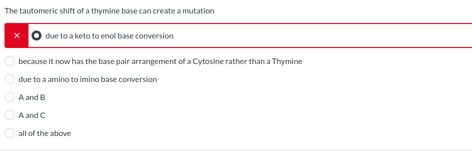 The tautomeric shift of a thymine base can create a | Chegg.com