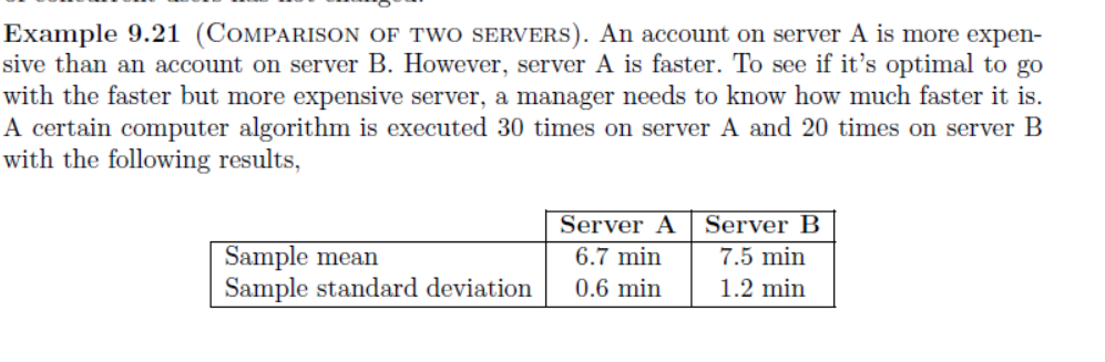 Solved Is there a significant difference between two servers | Chegg.com