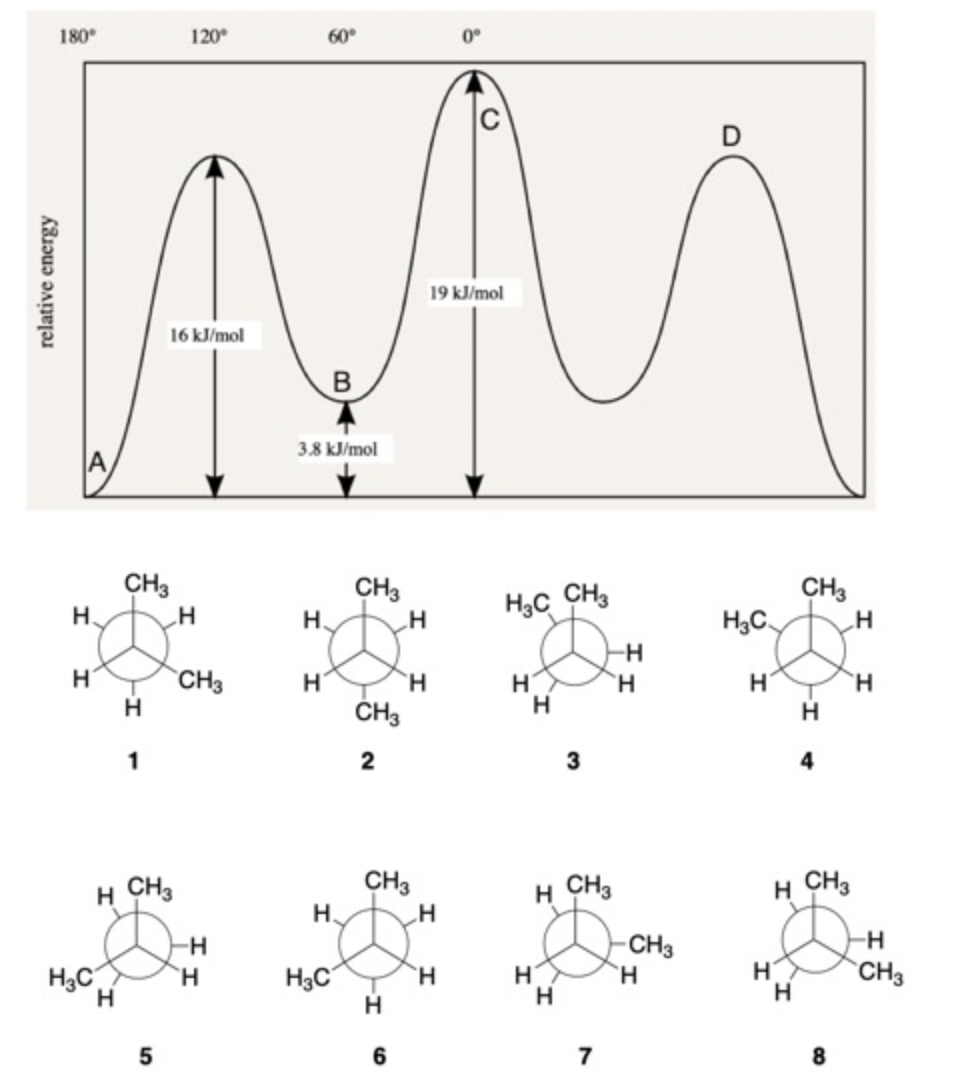 Solved Below is an energy profile for the rotation of butane | Chegg.com