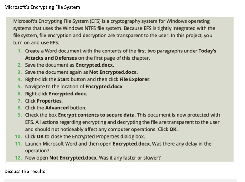 Solved Microsoft's Encrypting File System Microsoft's | Chegg.com