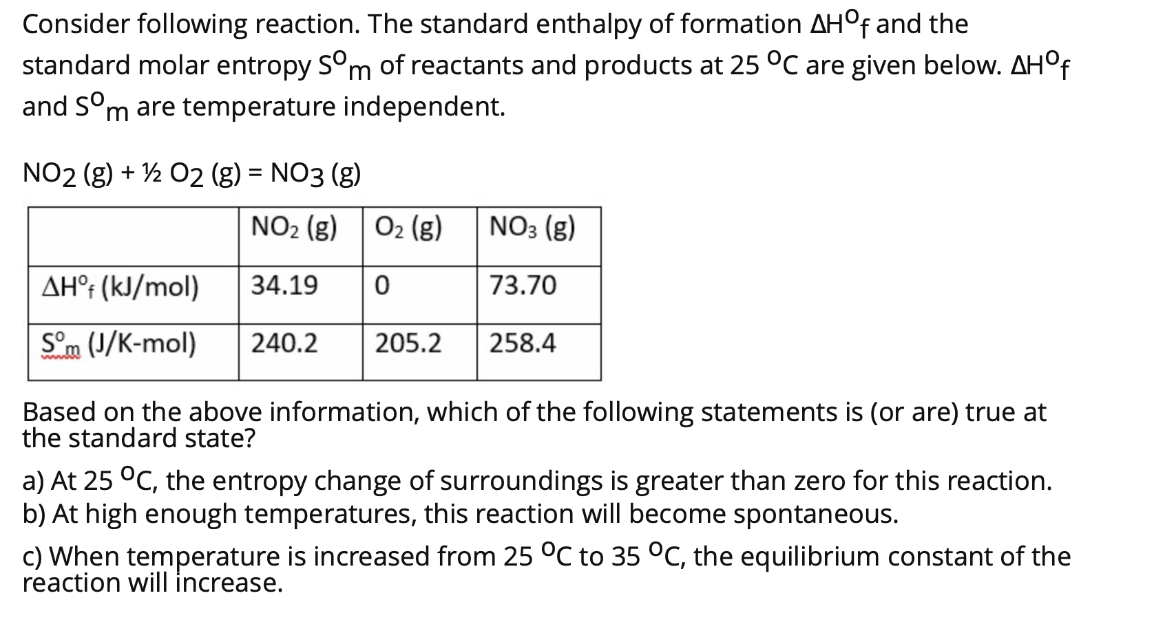 Solved Consider following reaction. The standard enthalpy of | Chegg.com