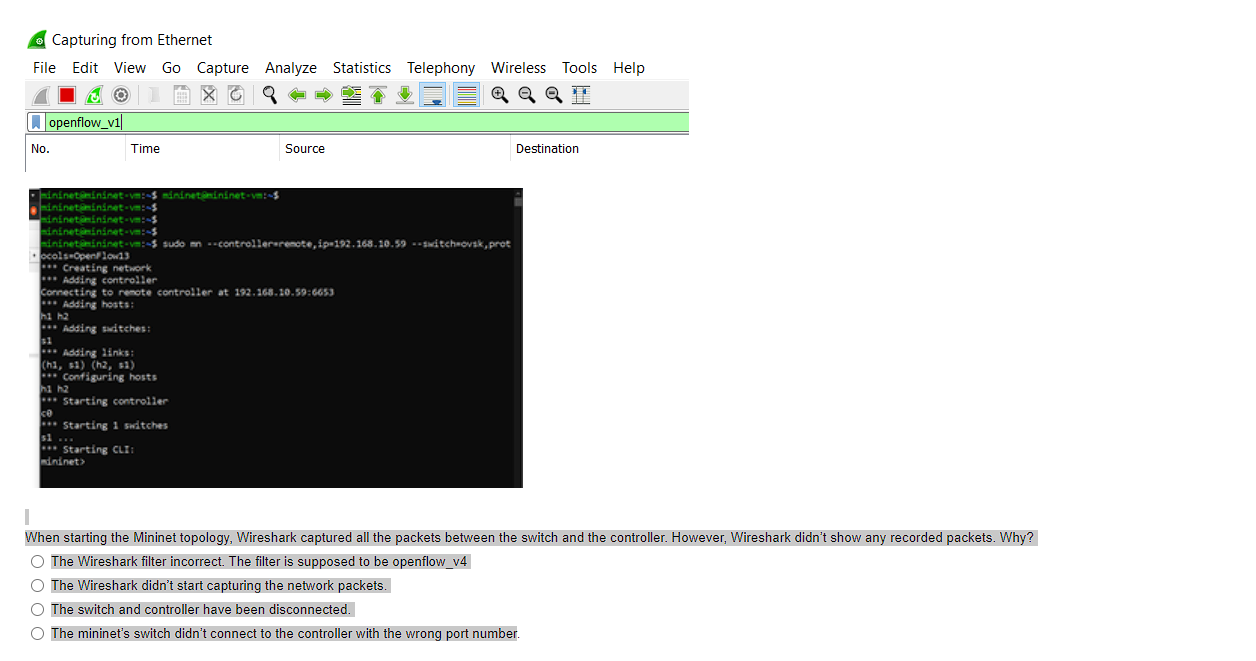 Solved When Starting The Mininet Topology Wireshark